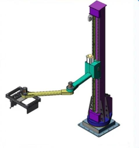 Quality Swing Arm Robot Palletisers Fast Palletizing Efficiency Of Granular Bags In Feed Building Materials for sale