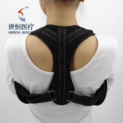 China Clavicle brace black color with reflective strip black color posture corrector for sale