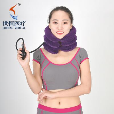 China Top selling neck cervical traction grey/red/blue/purple color neck supporter inflatable for sale