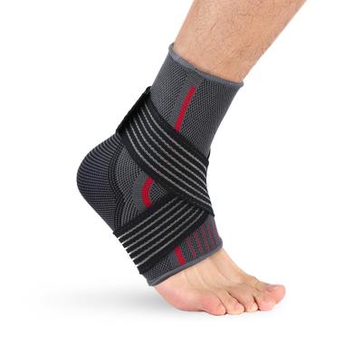 China basketball elastic fitness compression lace-up ankle support foot brace strap pair for sale