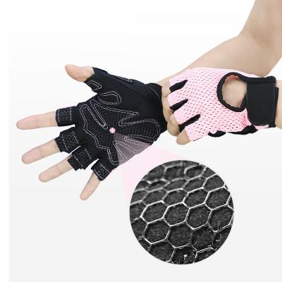 China Non Slip Gym Fingerless Gloves Fitness Training Gloves Custom Weighted Workout Gym Gloves for Women for sale