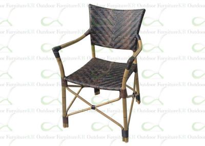 China Outdoor Dining Chairs Faux-bamboo Bistro Cafe Chair Resin Wicker Outdoor Chair for sale
