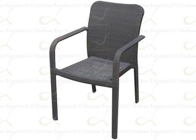 China Outdoor Dining Chairs Stacking Wicker Chairs Aluminum Frame Rattan Color Optional for sale