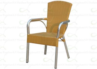 China Outdoor Dining Chairs Commercial Grade Aluminum Resin Wicker Chair for sale