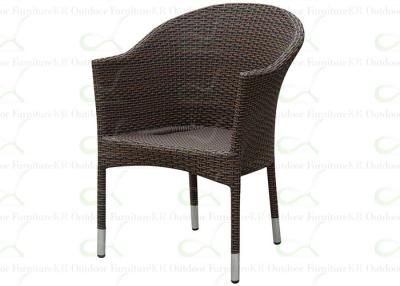 China Outdoor Dining Chairs Stackable Chair Wicker Seat and Back in Brown Rattan for sale