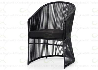 China Outdoor Dining Chairs Round Shape Wicker Chair Cushion Included in Black for sale