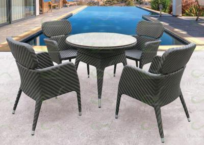 China Round Patio Dining Sets Wicker Outdoor Dining Furniture Restaurant Chairs for sale