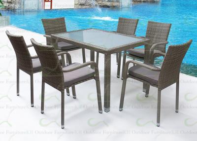 China Outdoor Dining Sets for 6 Synthetic Rattan Weather-resistant Furniture for sale
