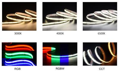 Cina luce di striscia bianca calda di 4mm LED, 3000K 6000K striscia della PANNOCCHIA LED da 12 volt in vendita