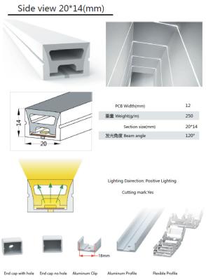 Cina Striscia all'aperto 20×14mm impermeabili della metropolitana LED del silicone della luce di IP68 LED in vendita