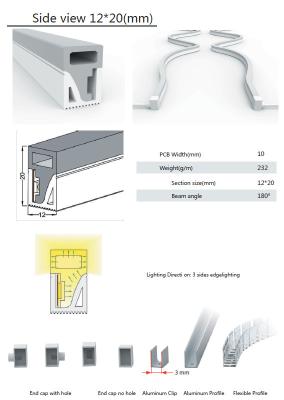 Cina Metropolitana impermeabile del silicone di IP65 IP67 LED per illuminazione di striscia al neon 12×20mm in vendita
