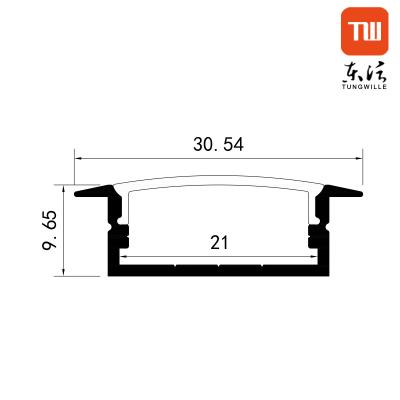 Cina Linear Light Surface Mounted Led Aluminum Profile U Shape 23x10mm in vendita