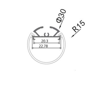 Cina L'illuminazione del pendente ha condotto la plafoniera di alluminio del diametro di profilo 30mm in vendita