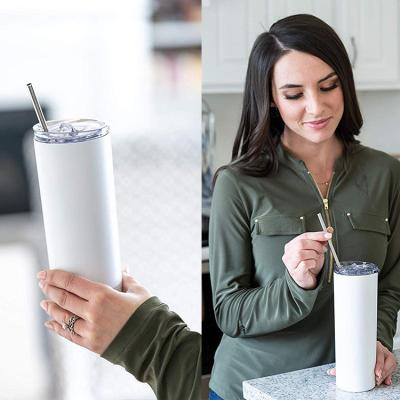 Cina Chiavetta With Straw 20oz 30oz degli spazii in bianco di sublimazione di vuoto di acciaio inossidabile in vendita