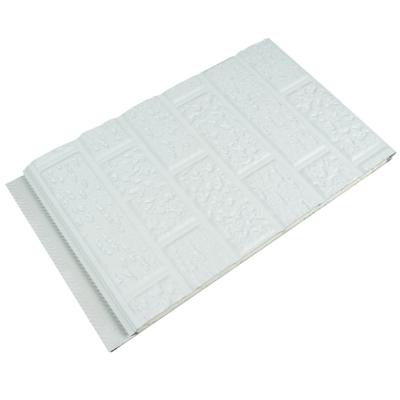 China Classic Brick Pattern Exterior Pu Sandwich Panels Decorative Metal Wall Cladding for sale