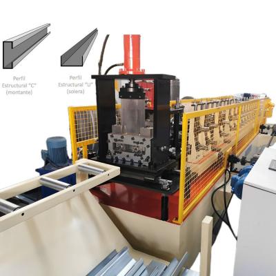 China C U Stud Track Drywall Roll Forming Machine 40mm-200mm Metalcon for sale