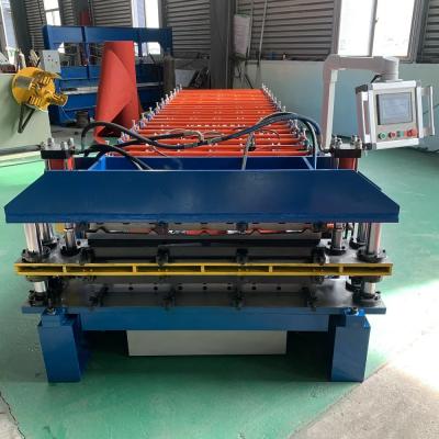 Cina 0.3-0.7mm Spessore di acciaio doppio strato macchina di formazione di rotoli Tr20 Tr40 Trapezoidale metallo pannello di copertura in vendita