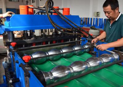 China Automatic Glazed Tile Roll Forming Machine , Step Tile Making Machine 380V 50HZ for sale