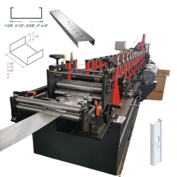 USA Popular Width Auto Adjustable Metalcon C U Stud Track Drywall Roll Forming Machine