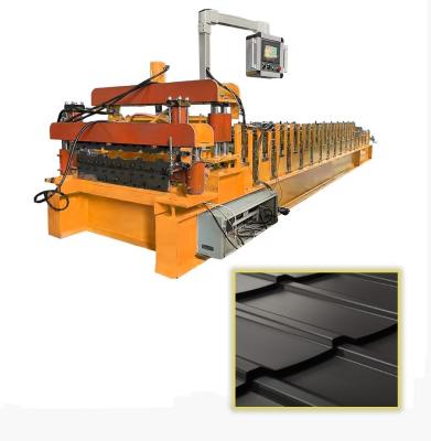 China Chain Transmission Allano Metal Roof Tile Roll Forming Machine For Speed Production Working Speed 5-6 Meters/min for sale