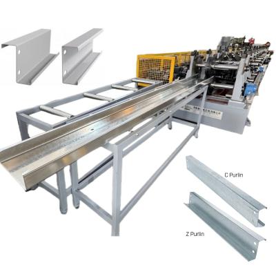 China 1.5-3.5mm Thickness Multiple Sizes Cee Zee Purlin Metal Frame Roll Forming Machine for sale