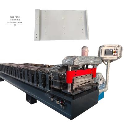 China 0.7-1.2mm PPGI Soffit Wall Panel Roll Forming Machine with Auto Stacker for sale
