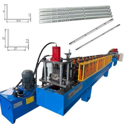 China 2.0mm-2.8mm Thickness Sectional Garage Door Support Guide Rail Track Sliding Wall Angle Roll Forming Machine for sale