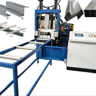 China Automatically 1.5-3.0mm Galvanized Steel 80-300mm Width Adjustable  Perforated CZ Purlin Roll Forming Machine for sale