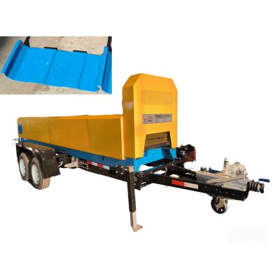 China Mobile Transportable KR18 Standing Seam Roll Forming Machine Bemo Type On-Site Metal Roof Sheet for sale