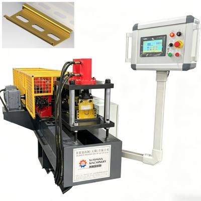 China 0.8-1.2mm Thickness Galvanized Steel Din Rail Roll Forming Machine for Electrical Cabinet Channel Rail for sale