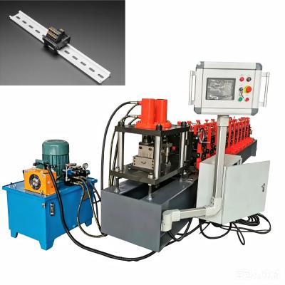 China 0.8-1.2mm Zinc Copper Galvanized Steel Omega&Hat Din Rail Roll Forming Machine For Electrical Cabinet Cable Tray for sale