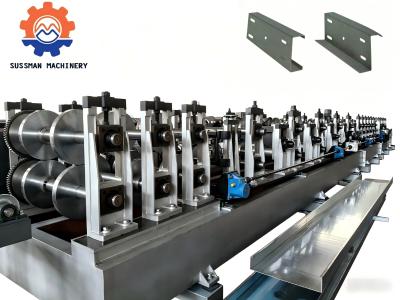 China 2.0-3.5mm Galvanized Steel 100-500mm Width Adjustable CZ Purlin Roll Forming Machine With Auto Stacker For  Building Structure for sale