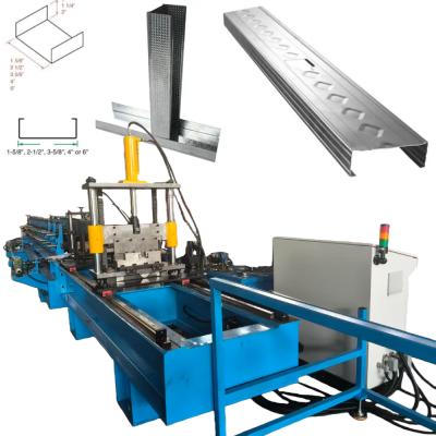 China 0.4-1.2mm Width Adjustable CU Stud And Track Drywall Roll Forming Machine With Fly Punching And Cutting for sale