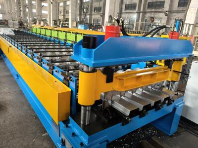 China Galvanized Steel 12m/Min Metal Roof Deck Roll Forming Machine 0.3-0.8mm for sale