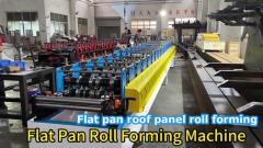 Flat pan roof panel roll forming machine