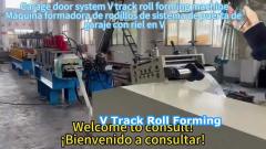 Garage door V track roll forming machine