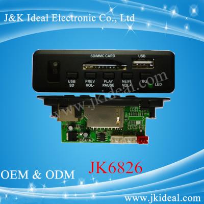 China JK6826 5V 12V usb sd mp3 player fm radio kit circuit board with bluetooth for sale