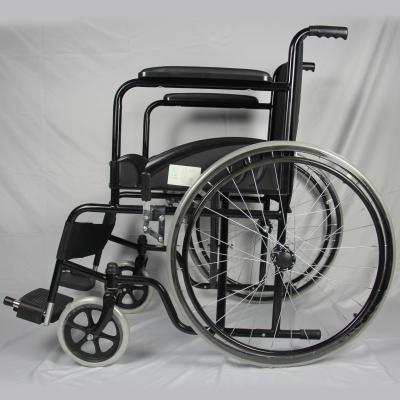 Cina Sedia a rotelle d'acciaio piegante disabile con Front And Rear Wheel solido in vendita