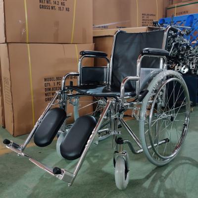 China Sedia a rotelle d'acciaio piegante multifunzionale con il bracciolo staccabile dello scrittorio che eleva poggiapiedi for sale