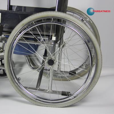 Cina 2 in 1 sedia a rotelle d'acciaio di volta con la sedia multiuso smontabile del cassettone della ciotola di toilette del cuscino di Seat in vendita