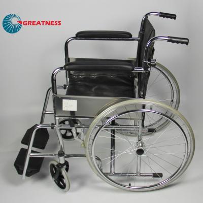 Cina Sedia a rotelle d'acciaio piegante di colore su ordinazione con il poggiapiedi staccabile Flip Back Seat in vendita