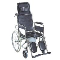 China 609GCU High Back Reclining Wheelchair 100kg Capacity Foldable Steel Frame for sale