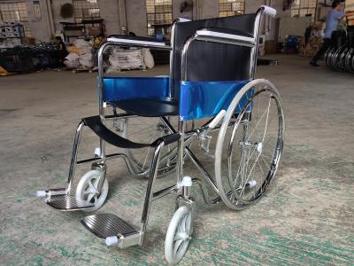 中国 固体足車が付いている外科心配の折る鋼鉄車椅子 販売のため