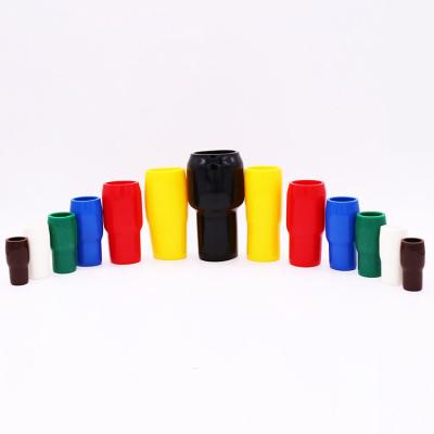 China Custom V1.25 13mm Vinyl Pvc Rubber Hhc Series Insulated End Terminal Cap Cable Lug Soft Pipe Sleeves Covers Tube for sale