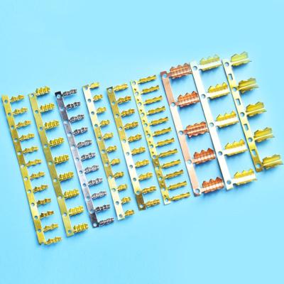 China Non-insulated Double Splice Brass Wire Terminal with Shark Tooth U Shape Clamp for Secure Crimping for sale