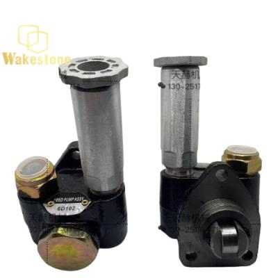 Moteur 6D102 pompe à carburant pompe à huile à pression manuelle pour excavateur Komatsu PC200 PC220 PC240 PC270-6 PC270-7
