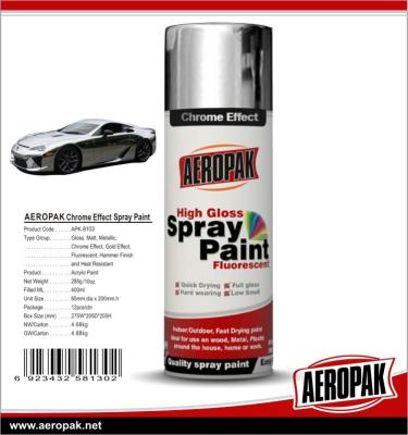 China Aeropak fast dry high glossy Chrome Effect Spray Paint, bright chrome color, vivid in gloss, long lasting for sale