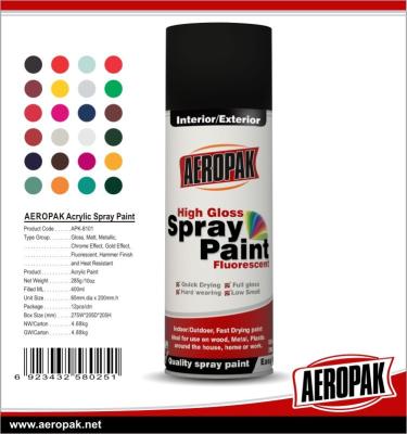China Colorful with fast dry all purpose spray paint Acrylic Resin AEROPAK painting for sale