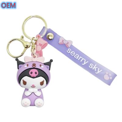 中国 OEM工場カスタム 可愛い漫画キーチェン カスタマイズ 3d プラスチック PVCキーチェン 販売のため