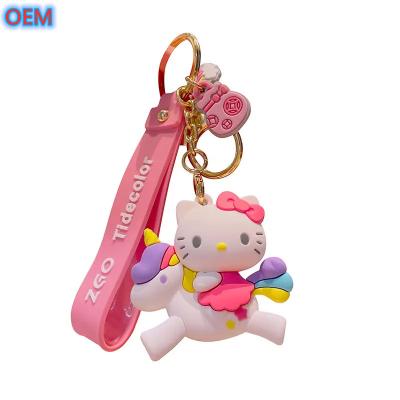 中国 OEM工場カスタム 可愛い漫画キーチェン カスタマイズ 3d プラスチック PVCキーチェン 販売のため